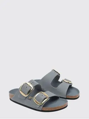 BIRKENSTOCK Arizona Big Buckle Oiled Leather Sandals - Grey