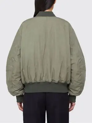 Attico Cropped Relaxed Fit Bomber Jacket With Dropped Shoulders