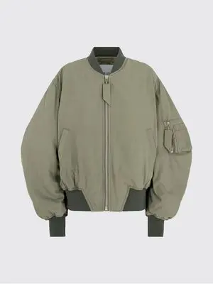 Attico Cropped Relaxed Fit Bomber Jacket With Dropped Shoulders