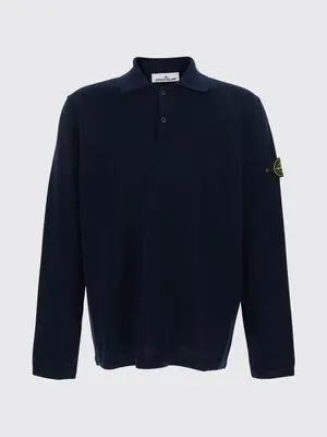 Stone Island Fine Knit Cotton Polo Shirt - Blue