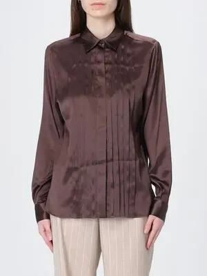 Tagliatore Viscose And Silk Bib Shirt - Brown