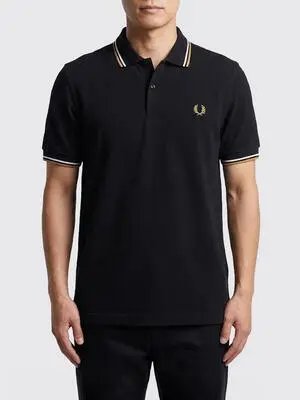 Fred Perry Cotton Polo Shirt With Logo Black