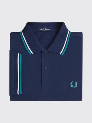 Fred Perry Cotton Polo Shirt With Logo - Blue