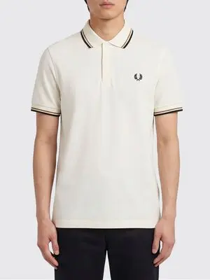 Fred Perry Cotton Polo Shirt With Logo Ecru