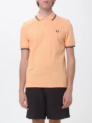 Fred Perry Cotton Polo Shirt With Logo Peach