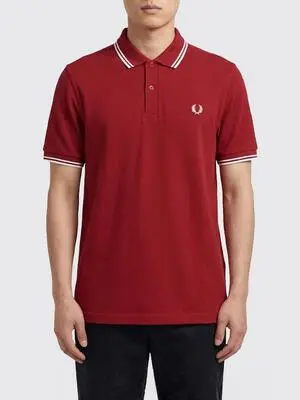 Fred Perry Cotton Polo Shirt With Logo - Red