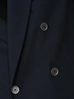 PAOLO PECORA Double-breasted Cotton Blazer - Blue