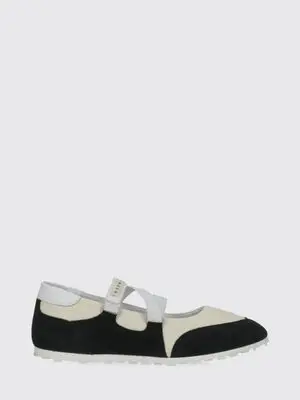 Marni Nylon And Suede Ballerina - White