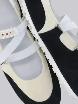 Marni Nylon And Suede Ballerina