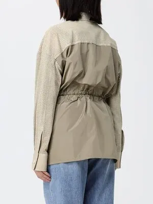 Fabiana Filippi Perforated Leather And Nylon Overshirt