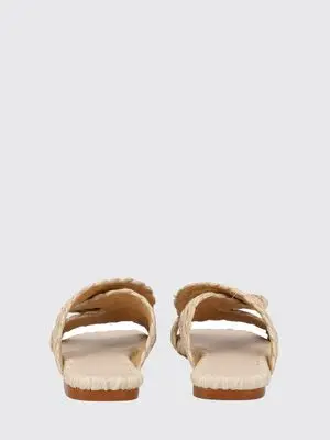 CastaÑer Padme Woven Raffia Mules With Low Heel - Ivory
