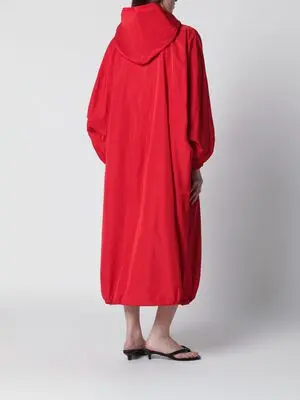 RÓHE Oversized Long Parka In Silk Blend With Hood And Balloon Sleeves
