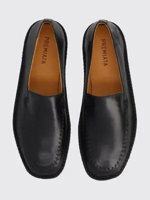 Premiata Smooth Leather Loafers With Raised Apron Toe And Rubber Sole