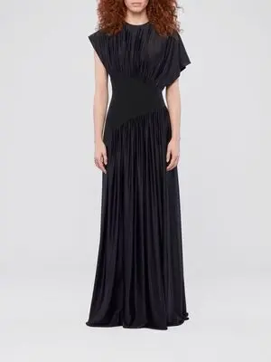 Rabanne Jersey Maxi Dress With Pleated Detail - Black