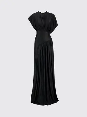 Rabanne Jersey Maxi Dress With Pleated Detail - Black