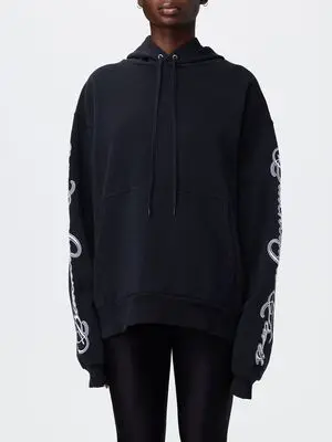 Balenciaga Oversize Cotton Hooded Sweatshirt With Logo - Black