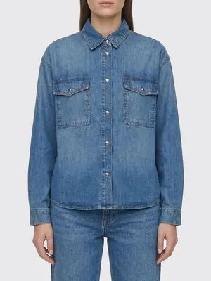 ANINE BING Cotton Denim Casual Shirt - Blue