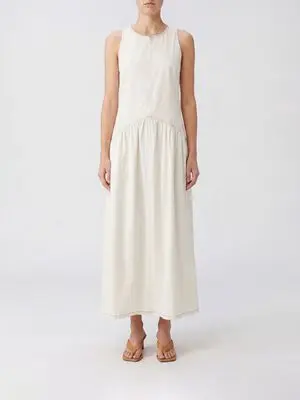 Baum Und Pferdgarten Sleeveless A-line Maxi Dress In Organic Cotton - White