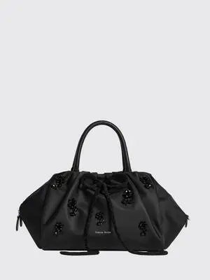 Simone Rocha Draped Nylon Bag With Embroidered Crystals - Black