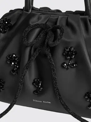 Simone Rocha Draped Nylon Bag With Embroidered Crystals