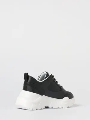 Versace Leather Lace Up Trainers - Black