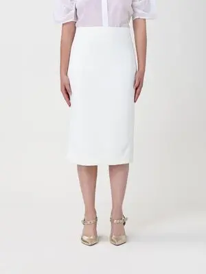 Elisabetta Franchi Crêpe Midi Skirt - White