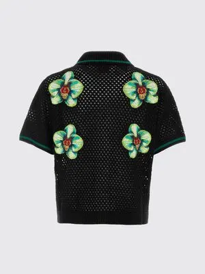 Casablanca Floral Print Crochet Shirt