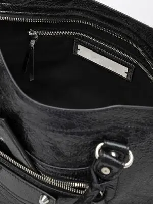 Balenciaga Arena Lambskin Handbag With Studs - Black