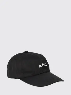 A.p.c. Polyester Baseball Cap With Printed Logo And Strap - Black