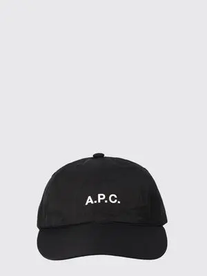 A.p.c. Polyester Baseball Cap With Printed Logo And Strap - Black