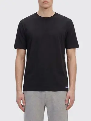 Hugo Set Of Two Cotton T-shirts With Contrast Logo And Crew Neck - Black