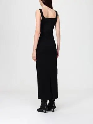 Khaite Sleeveless Square Neck Maxi Dress - Black