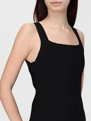 Khaite Sleeveless Square Neck Maxi Dress - Black