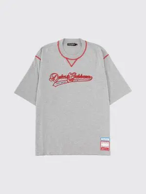 Dolce & Gabbana Cotton Crewneck T-shirt With Contrast Logo