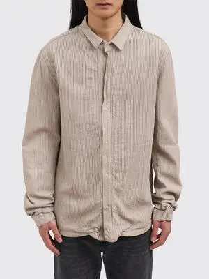 GIORGIO BRATO Leather Shirt Jacket - Grey