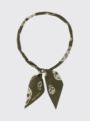Alexander McQueen Skull Print Pure Silk Bandeau - Olive
