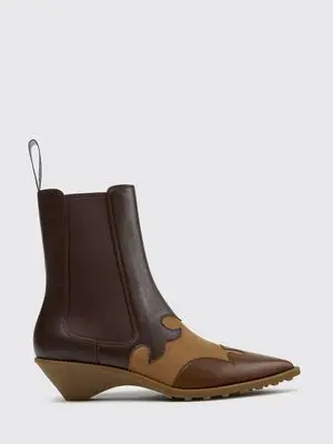 Camper Chelsea Ankle Boots In Suede And Smooth Leather - Brown