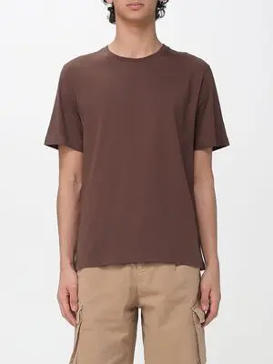 LANEUS Basic Cotton T-shirt - Brown