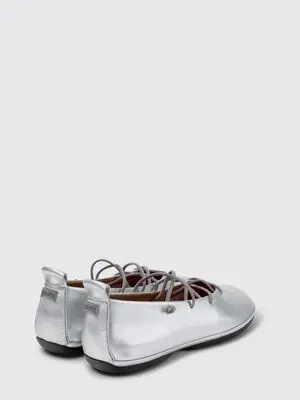 Camper Right Nina Laminated Leather Mary Jane Flats With Elasticated Laces