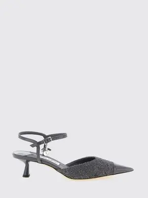 JIMMY CHOO Aren Tweed And Patent Leather Slingback Pumps - Grey