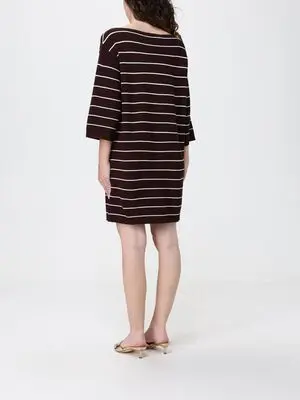 Elisabetta Franchi Striped Viscose Blend Mini Kaftan
