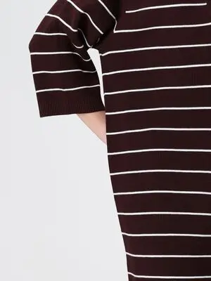 Elisabetta Franchi Striped Viscose Blend Mini Kaftan