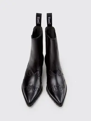 Camper Anita Smooth Leather Chelsea Ankle Boots With Sculptural Low Heel - Black