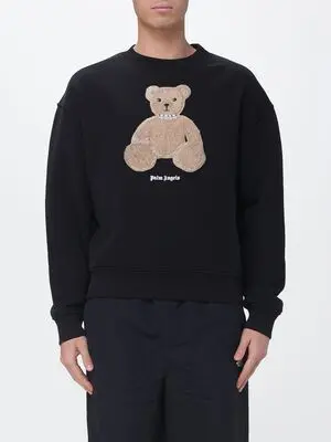 Palm Angels Teddy Bear Cotton Sweatshirt With Embroidery - Black