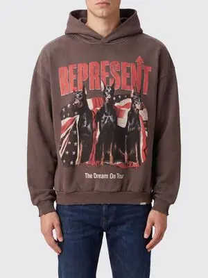 REPRESENT Printed Cotton Hoodie - Black 1