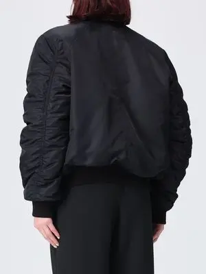 Bottega Veneta Cropped Nylon Bomber Jacket With Leather Collar