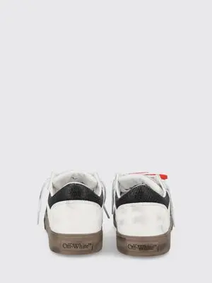 Off-White Vulcanized Low-top Sneakers In Crackled Leather With Side Arrow Logo
