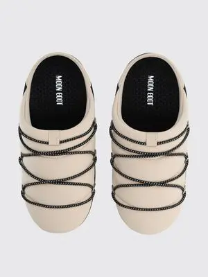 Moon Boot Ripstop Nylon Flat Mules With Webbing Tapes And Rubber Sole