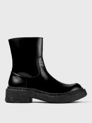 Camper Zip-up Lug Sole Boots - Black