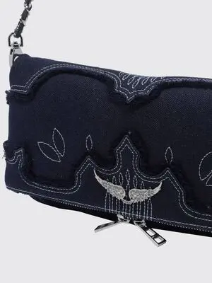 Zadig&Voltaire Rock Embroidered Denim Shoulder Bag